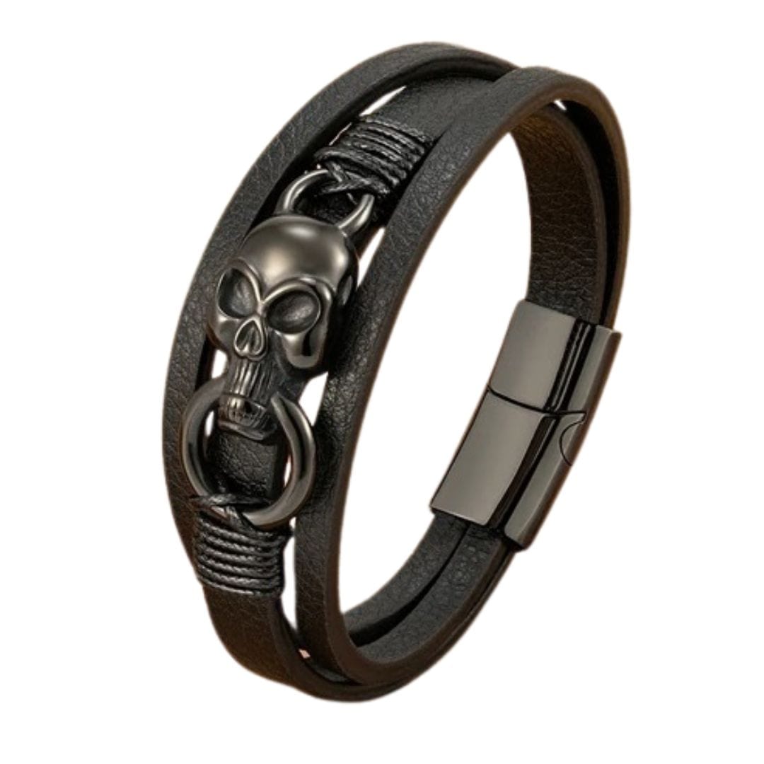 Black and Brown Skull Bracelet | Caveira Roots